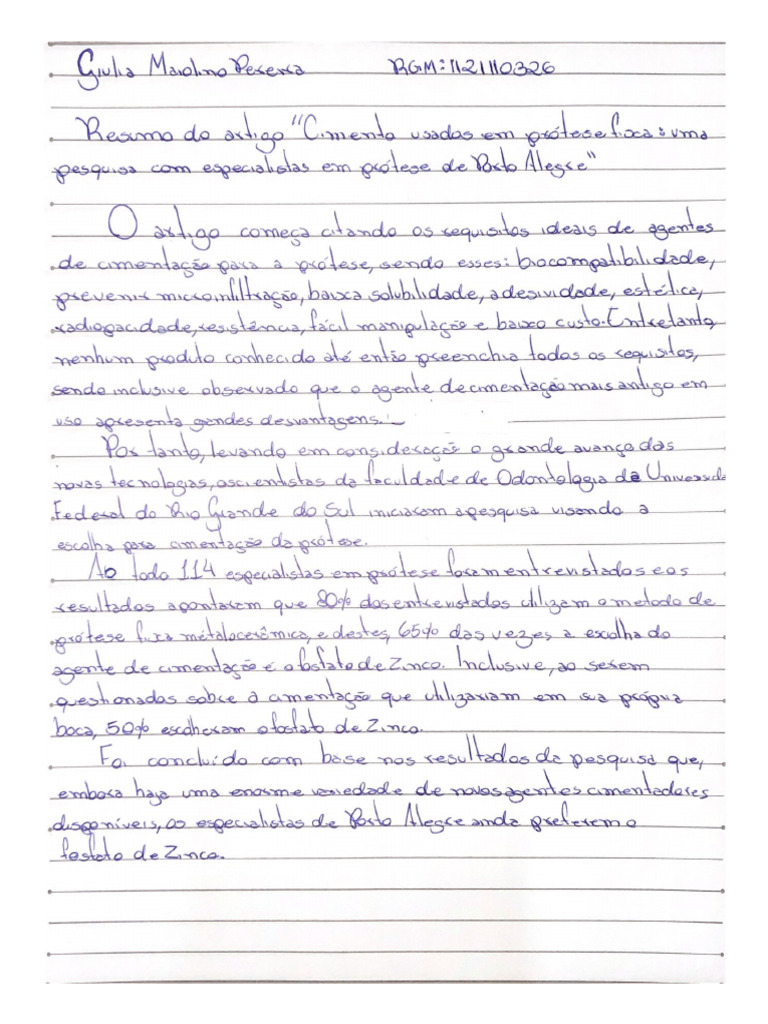 Resumo Prótese Fixa | PDF