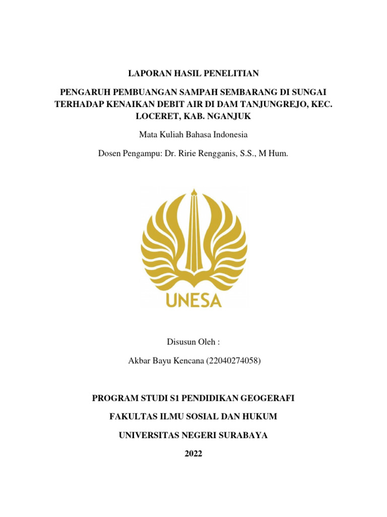 058 - Akbar Bayu Kencana - 22A - Penyuntingan Laporan Penelitian | PDF | Sains & Matematika