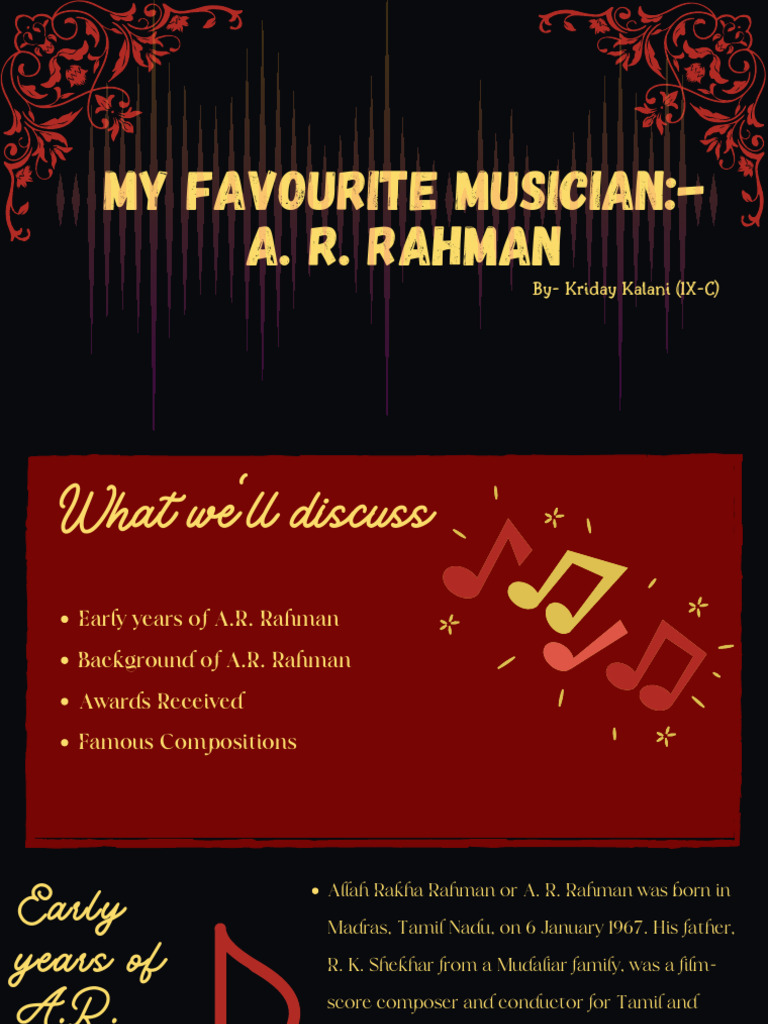My Favourite Musician - A. R. Rahman | PDF