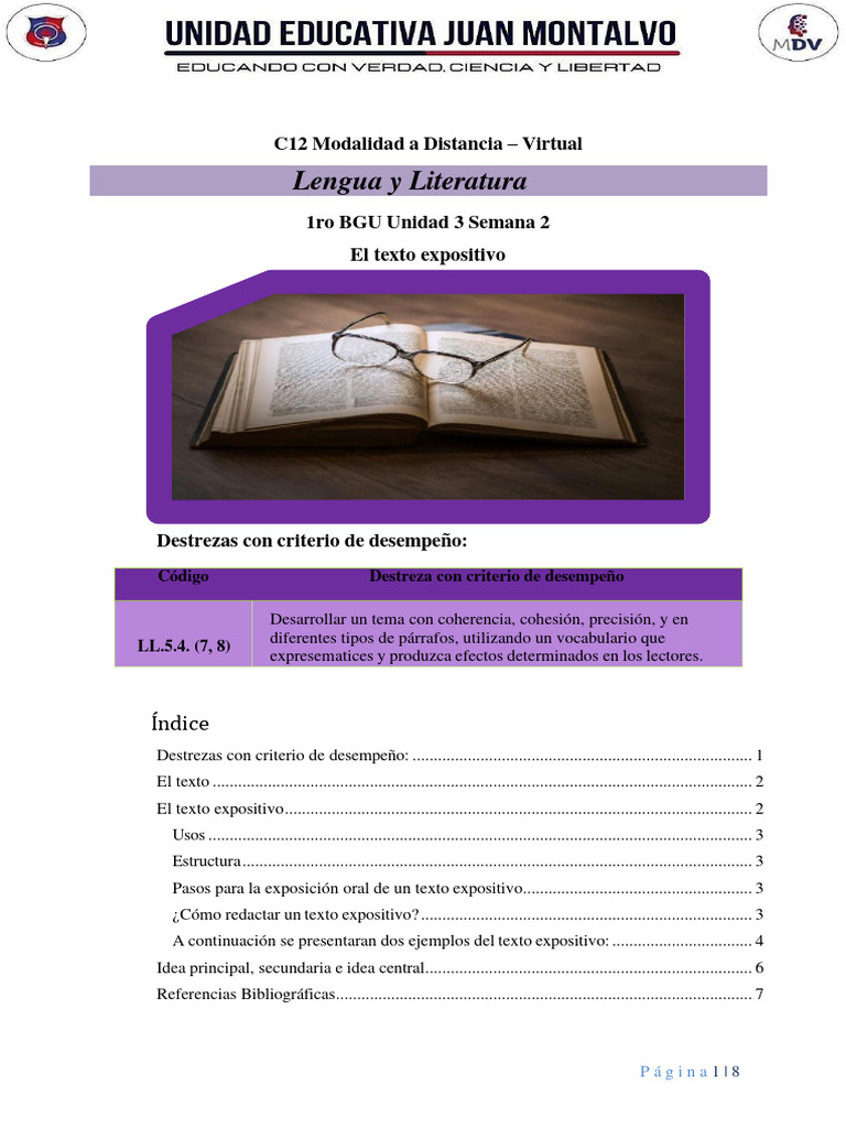 Guía Lengua y Literatura - 1ro BGU - U3 - S2 | PDF | Sumario abstracto)