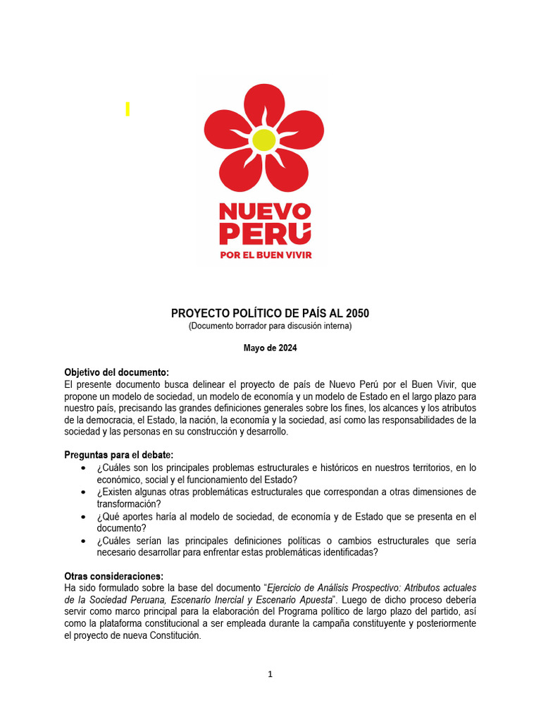 Proyecto Pais Al 2050 05 24 | PDF | Igualdad social | Discriminación y relaciones raciales
