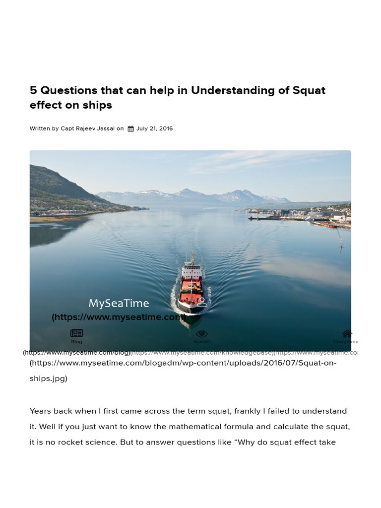 5 Questions That Can Help in Understanding of Squat Effect On Ships ...