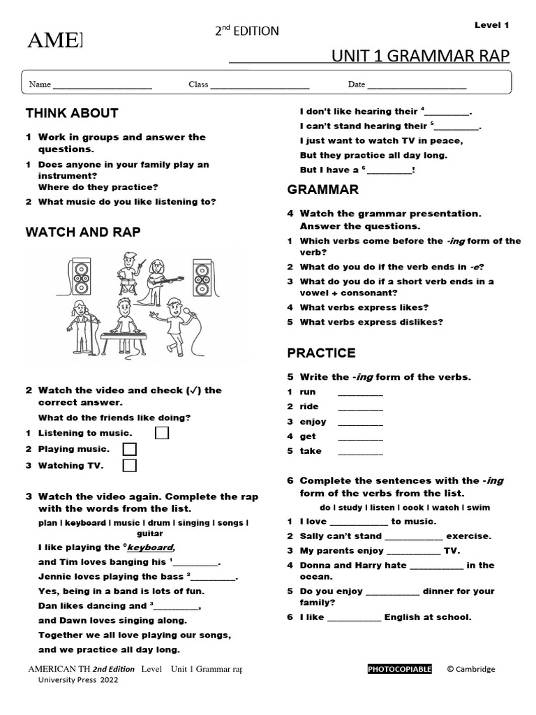 Grammar Rap for Young Learners | PDF | Linguistic Morphology | Language ...
