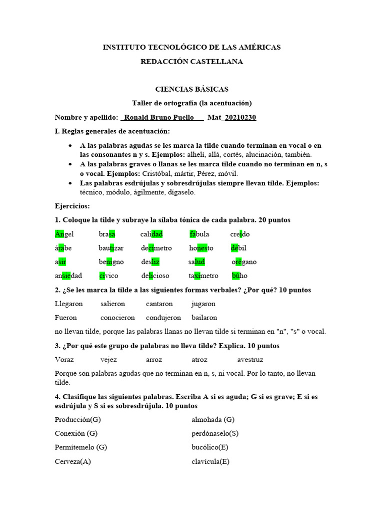 ITLA Taller de Ortografía | PDF | Lingüística | Fonética