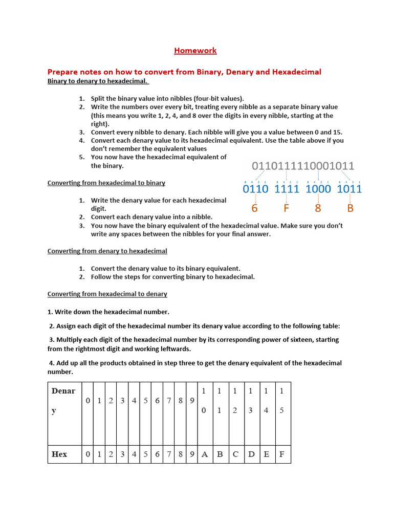 Homework 3 Binary Notes | PDF