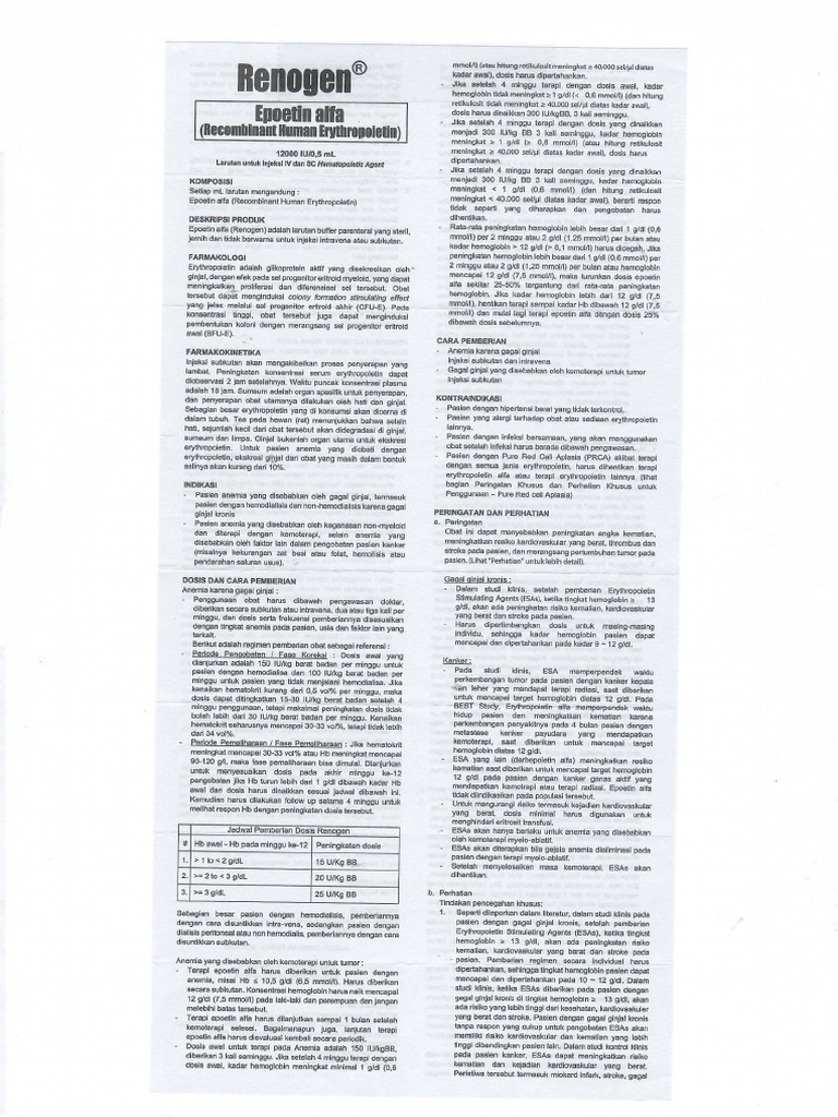 Renogen Cairan Injeksi 12000 IU,0,5mL_ Epoetin Alfa_DKI1746400143F1 ...