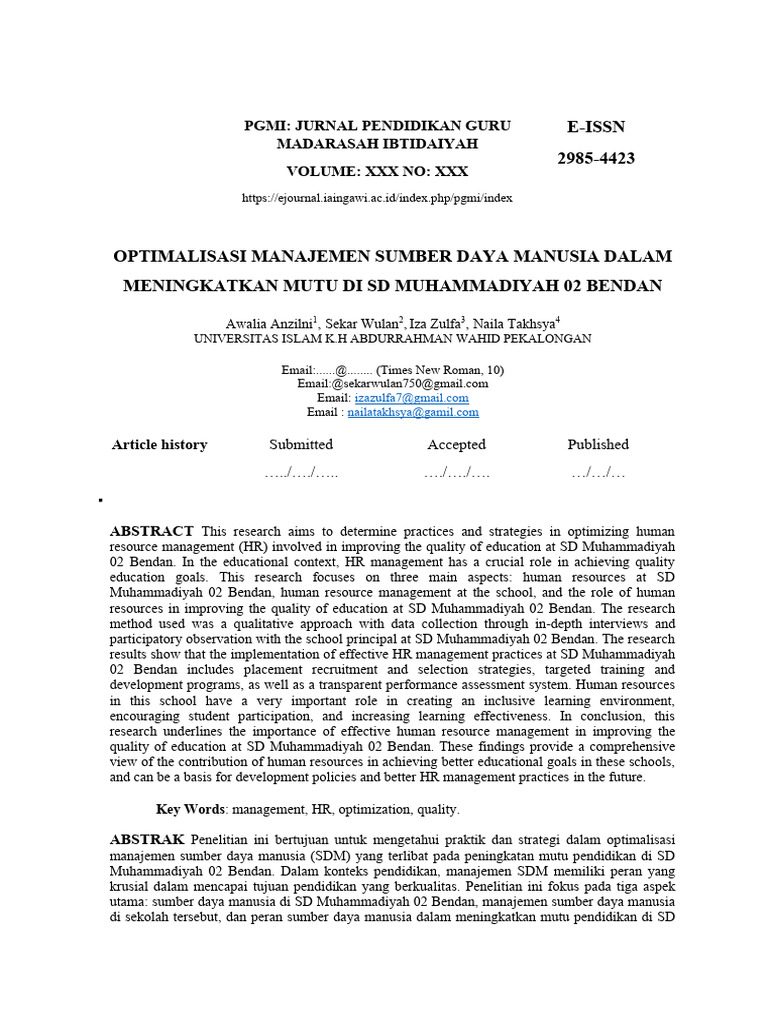 Template Jurnal PGMI | PDF