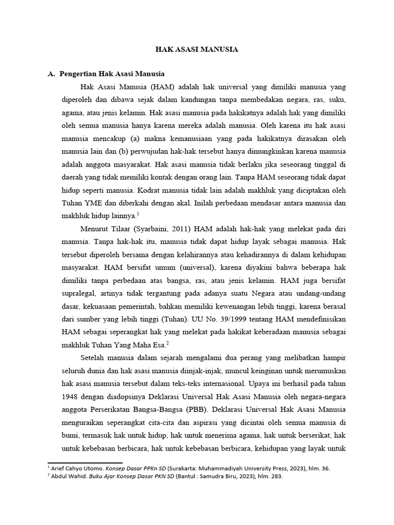 Pengertian dan Macam Hak Asasi Manusia | PDF
