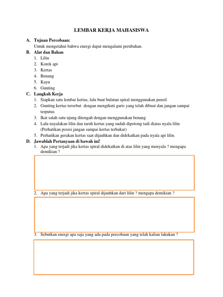 Lembar Kerja Mahasiswa (Lkm) | PDF