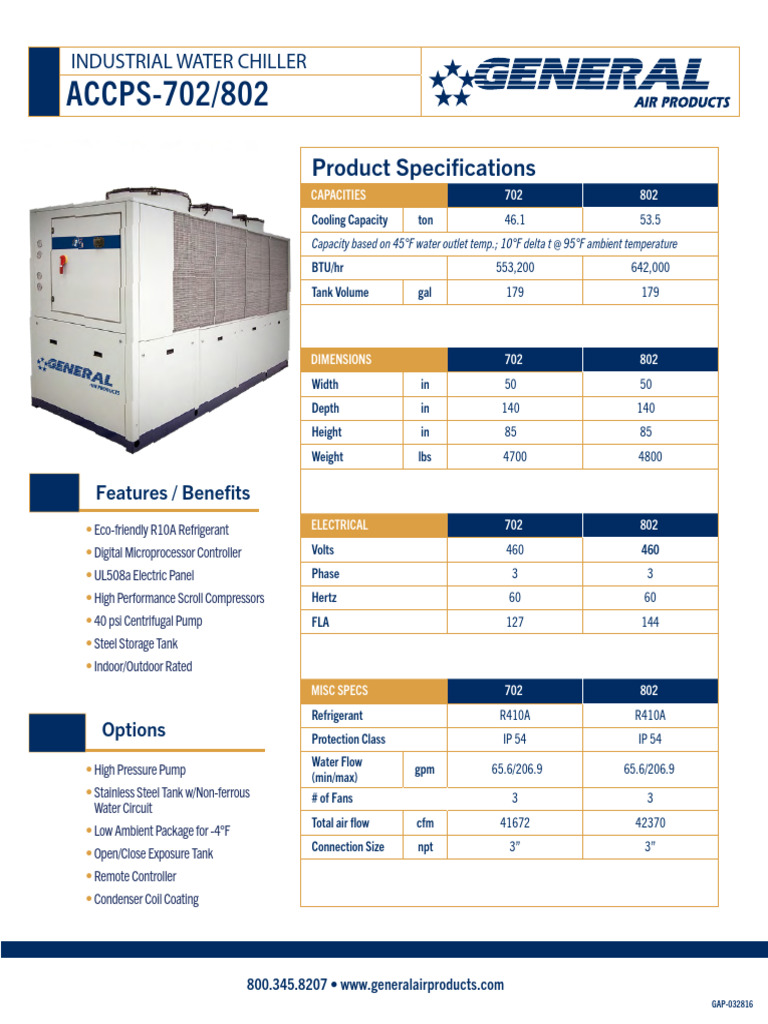 Chiller Cutsheet M702 M802 | PDF | Energy Technology | Building Engineering
