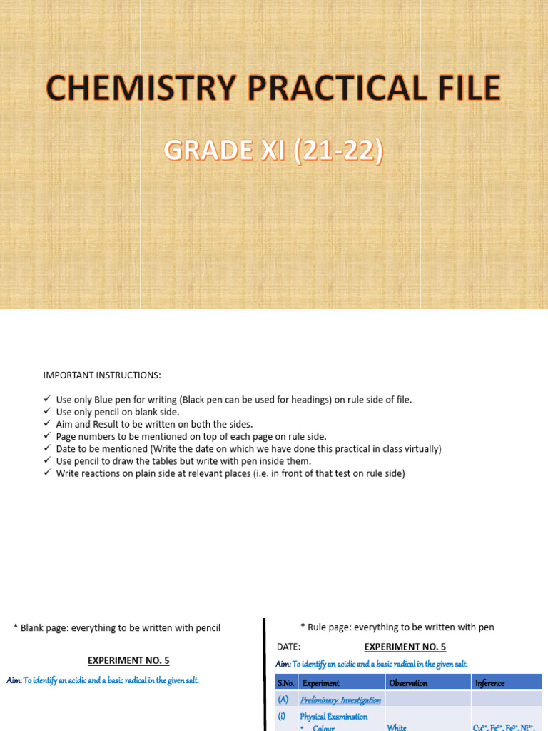 Xi - Chem Practical File - Term 2 | Download Free PDF | Ammonium | Salt (Chemistry)