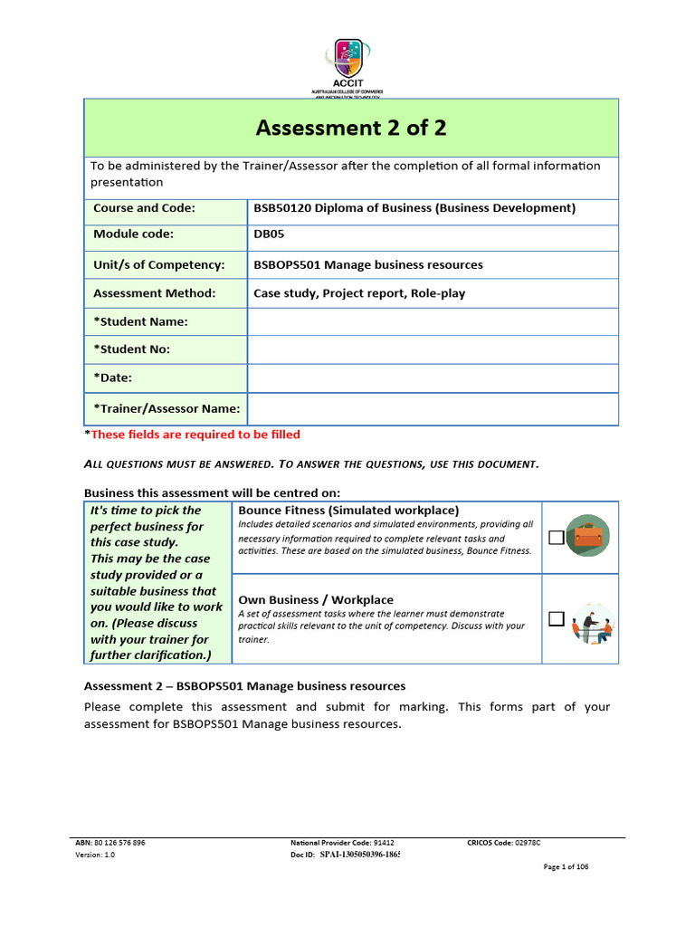 DB05 BSBOPS501 Assessment 2 of 2 | PDF | Business | Information