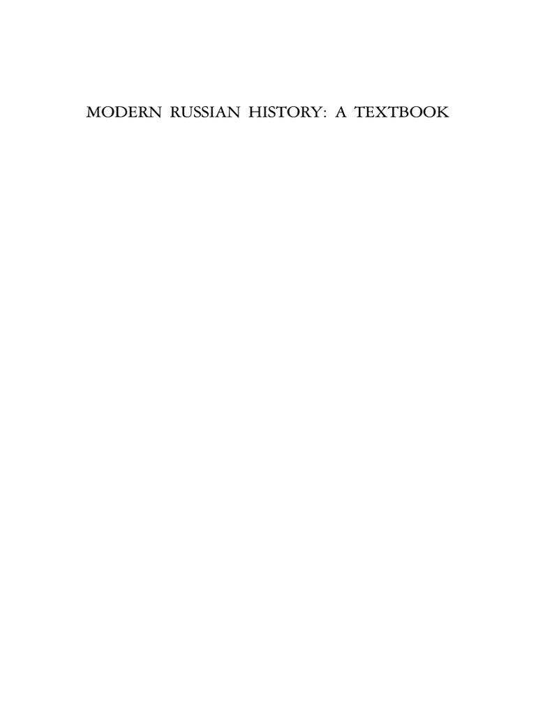 Modern Russian History A Textbook | PDF | Vladimir Lenin | Bolsheviks
