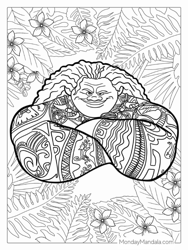 Coloring Page of Maui With Tattoos To Color | PDF
