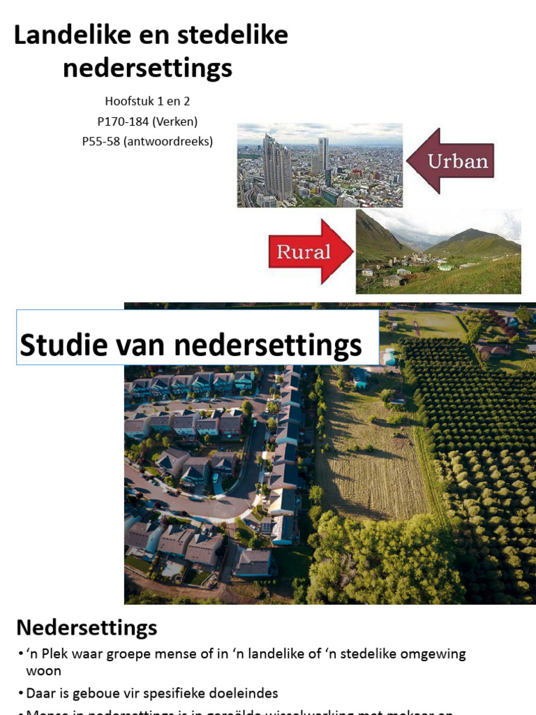 1 Landelike en Stedelike Nedersettings | PDF