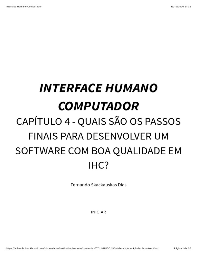 Interface Humano Computador - 4 | PDF | Usabilidade | Acessibilidade