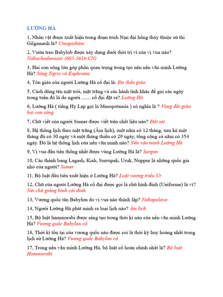 ÔN TẬP CUỐI KÌ LSVMTG1 | PDF