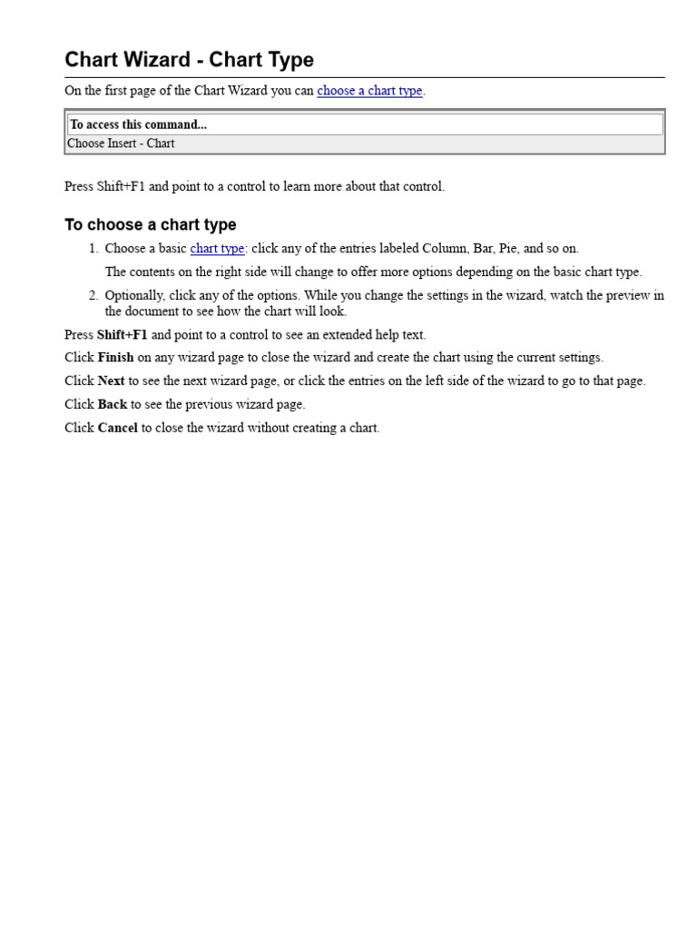 Chart Wizard: Select Chart Type | PDF