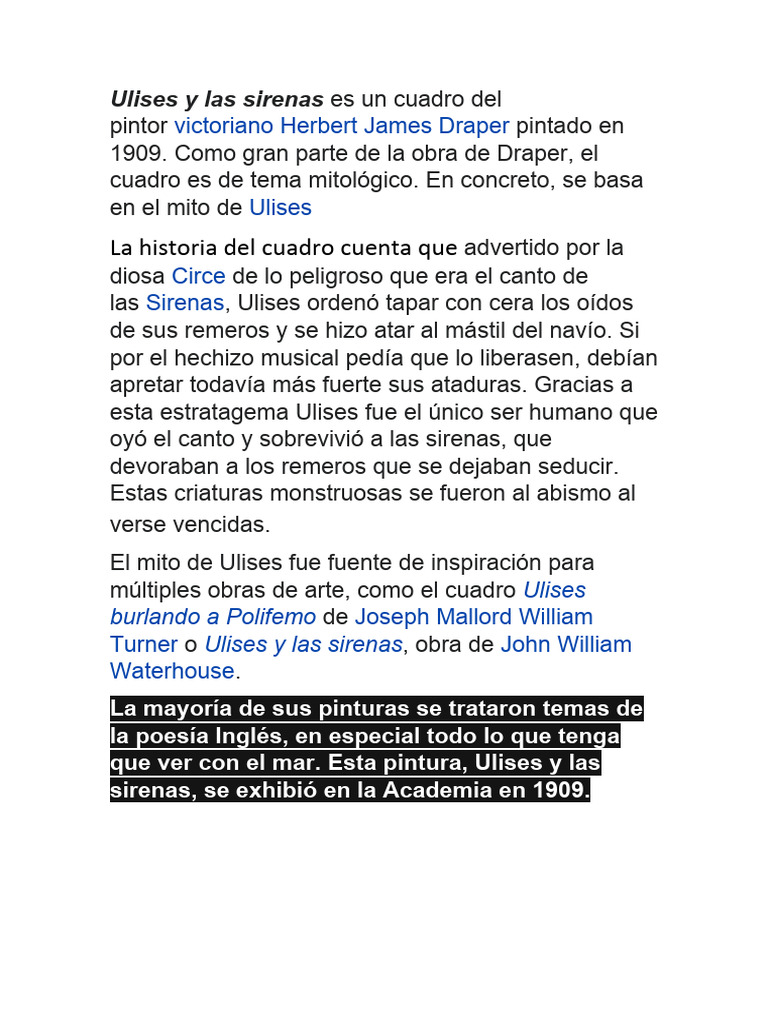 Ulises y Las Sirenas | PDF