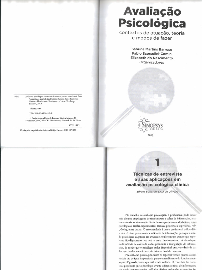 Avaliação Psicológica Sinopsys Cap 1 | PDF