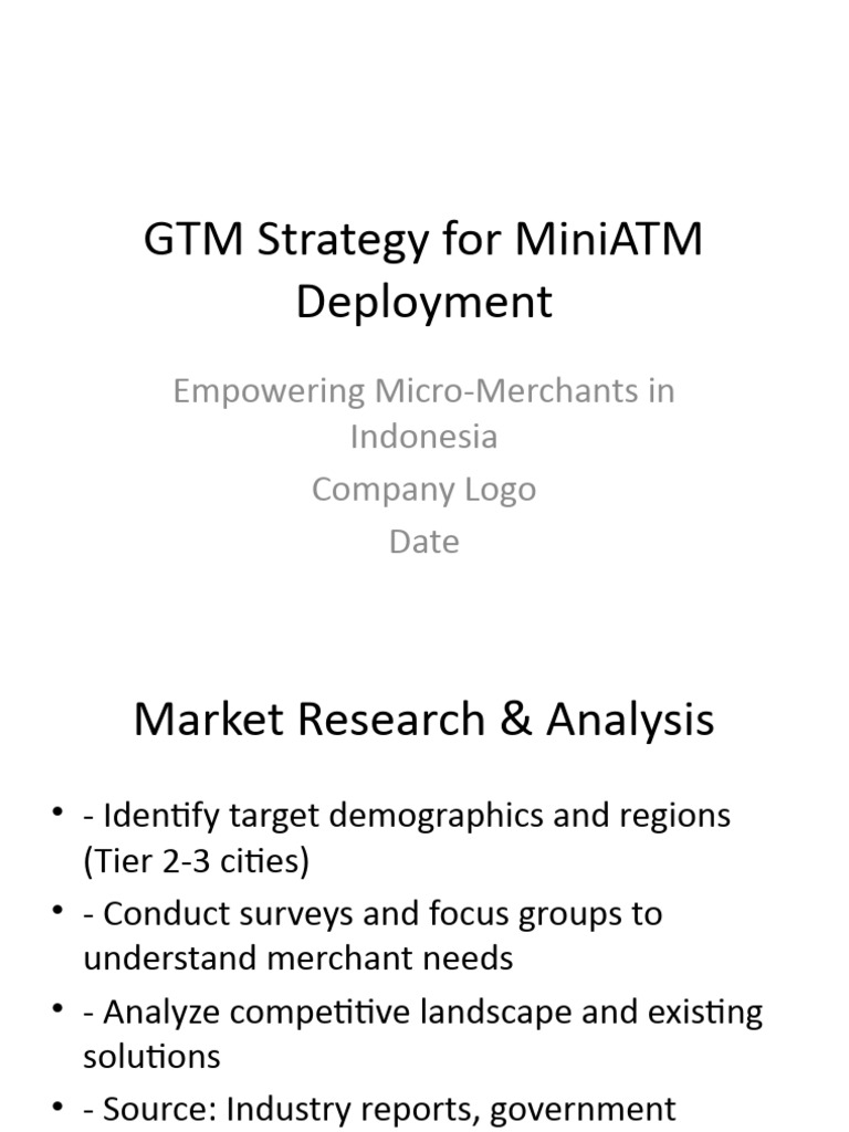 GTM Strategy MiniATM Deployment | Download Free PDF | Marketing | Pricing