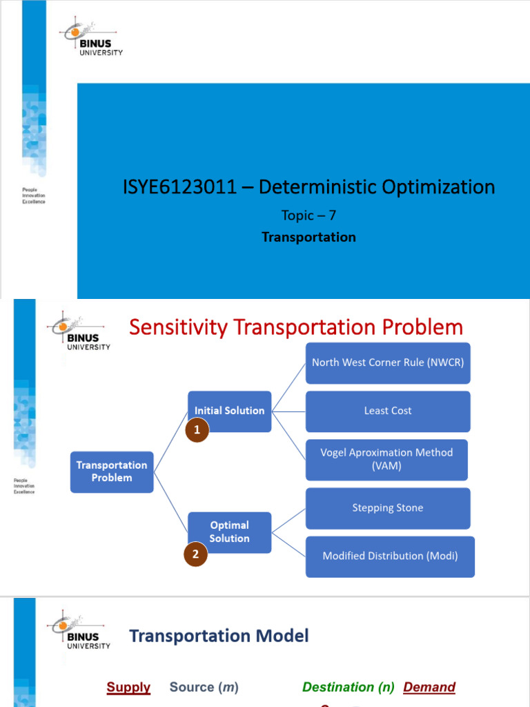 Transportation Optimization Methods | PDF | Opportunity Cost ...