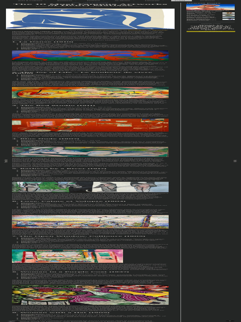 The 10 Most Famous Artworks of Henri Matisse - Niood | PDF | Paintings ...