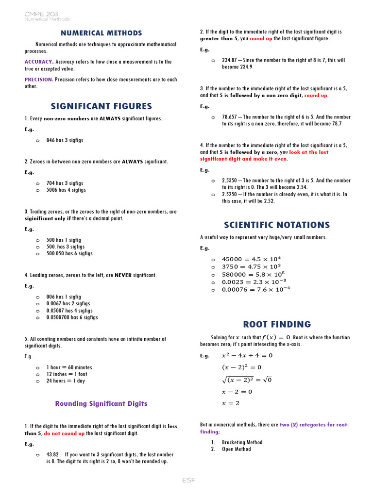 CMPE 203 Numerical Methods | PDF | Significant Figures | Numbers