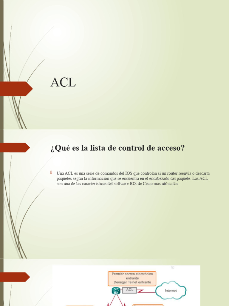 ACL | PDF | Enrutador (Computación) | Cortafuegos (informática)