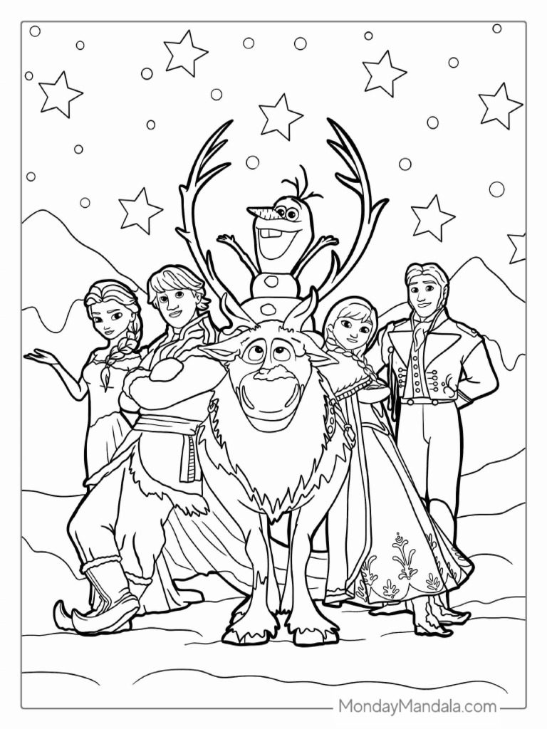 Coloring Page of Frozen Characters | PDF