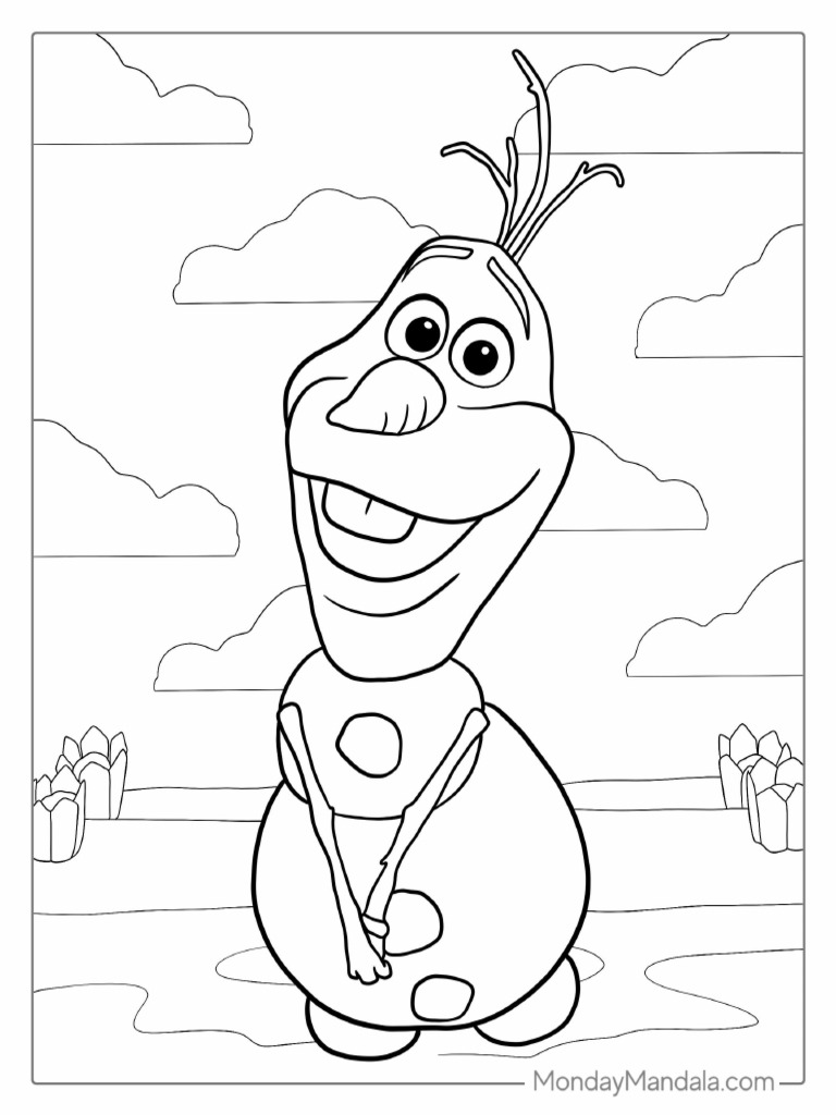 Simple Coloring Page of Olaf | PDF