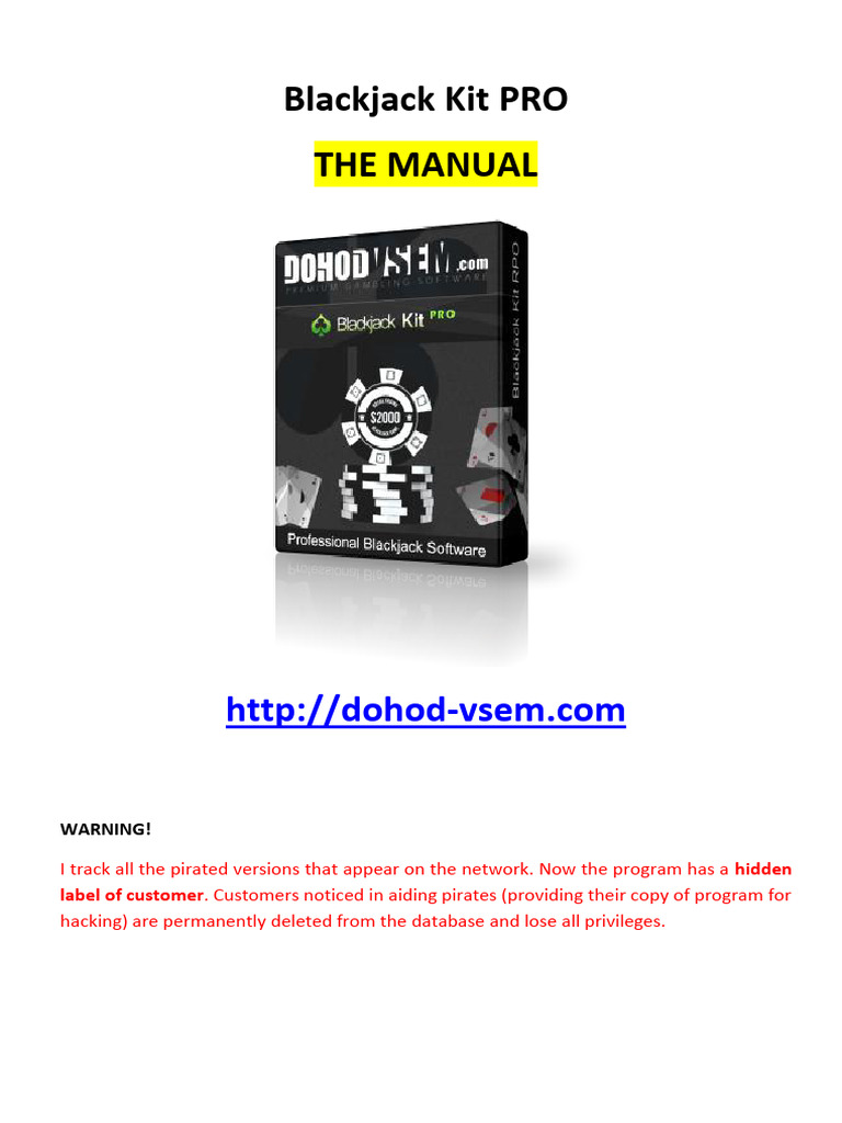 Blackjack - Kit - PRO - Manual (Eng) | PDF | Card Counting | Gambling