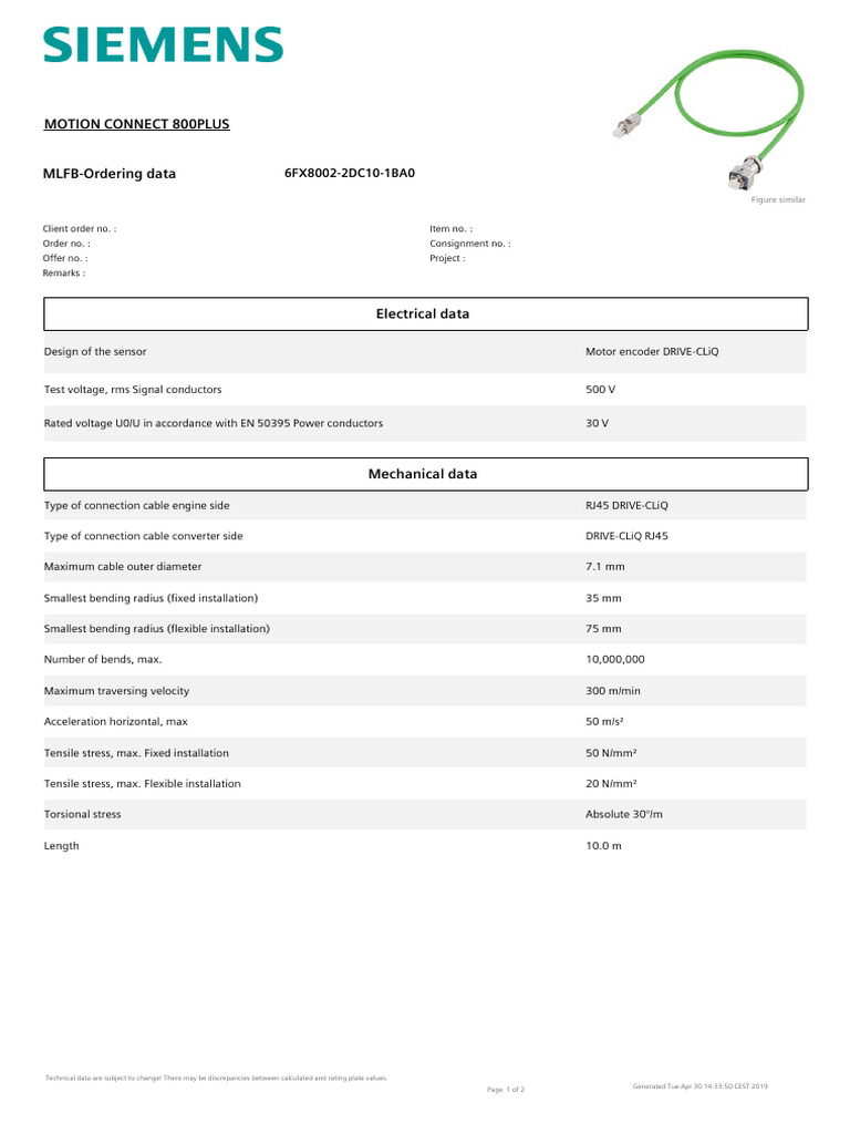 siemens_6fx80022dc101ba0_specification_sheet | Download Free PDF | Manufactured Goods ...