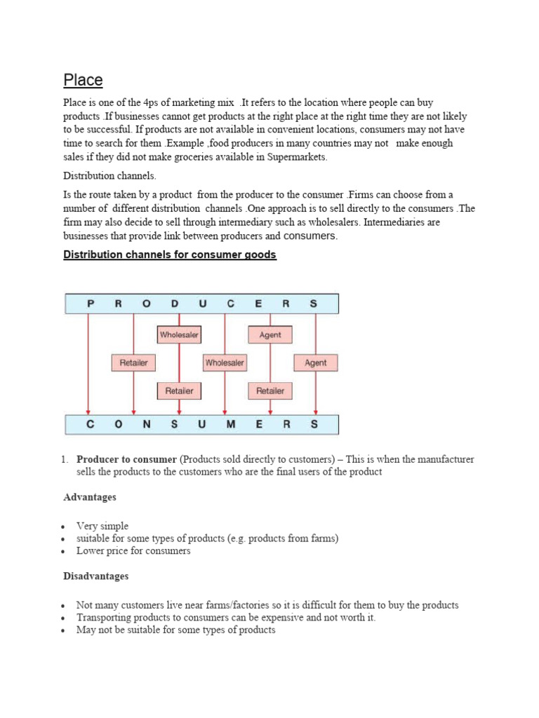 Marketing Mix - Place Notes Final 2022 | PDF | Retail | E Commerce