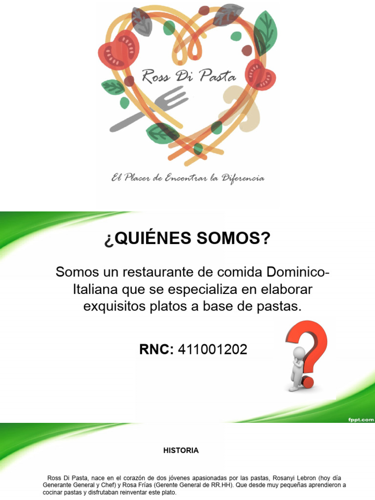 Presentación Ross Di Pasta Completa | PDF | Calidad (comercial)