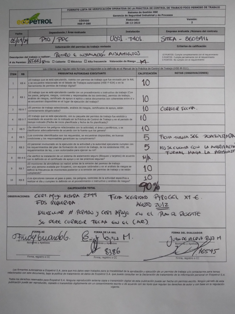 Hse-F-580 PT U001 Sittca | PDF