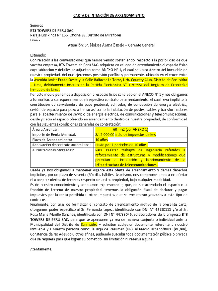 Formato Loi Actual | PDF | Lima