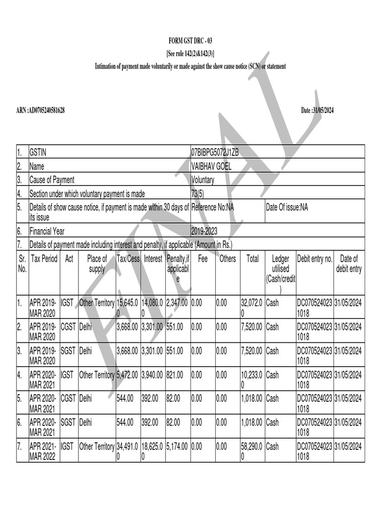 DRC - 03 (10) - Rcm-Coi | PDF | Cash | Debits And Credits