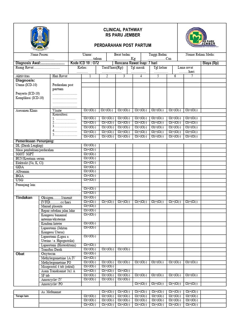 Clinical Pathway for Postpartum Hemorrhage | PDF
