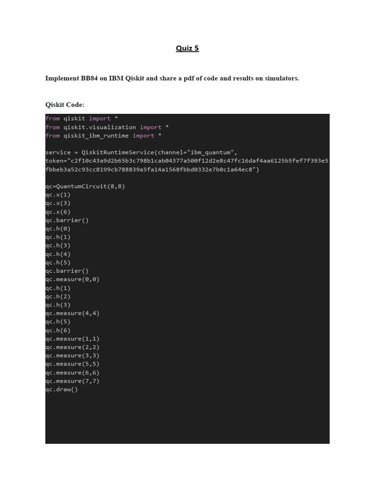 BB84 Quantum Protocol with Qiskit | PDF