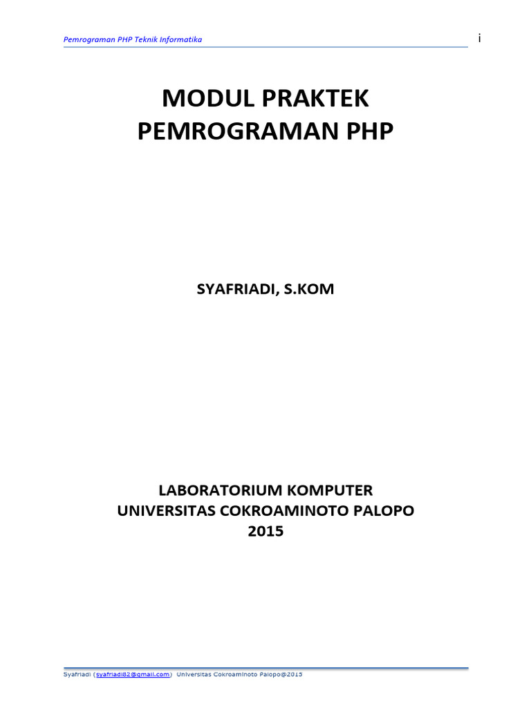 Isi Modul PHP 1 | PDF | Seni | Komputer