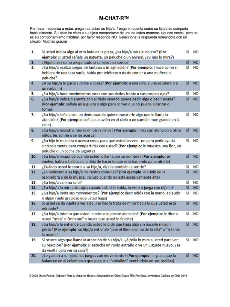 M-CHAT | PDF