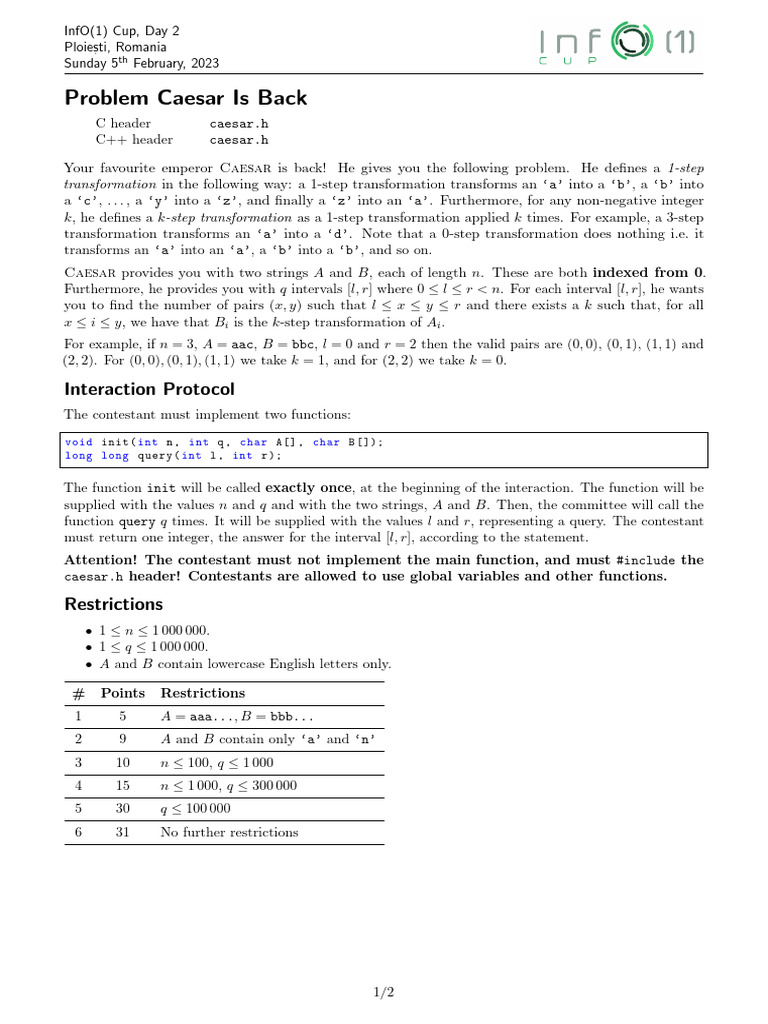 Caesar (En) | PDF | Mathematical Objects | Mathematical Concepts