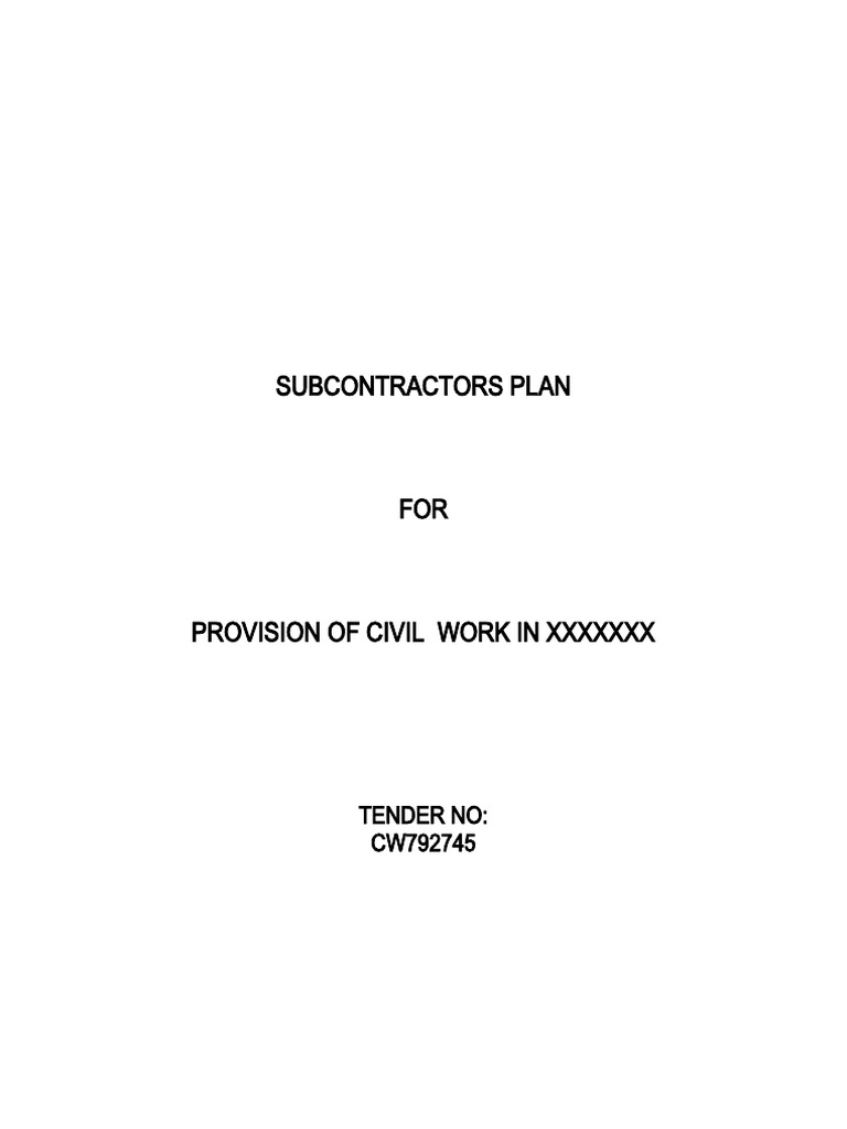 Technical Capability C1 - Subcontractor Plan | PDF | General Contractor ...