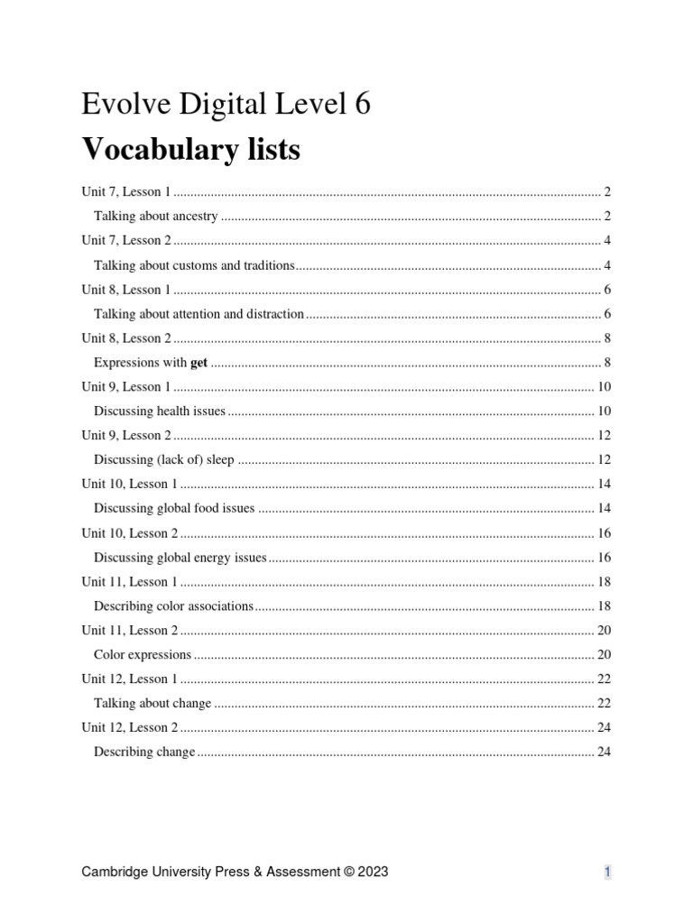 World Citizen II Vocabulary Lists | PDF | Cereals | Foods