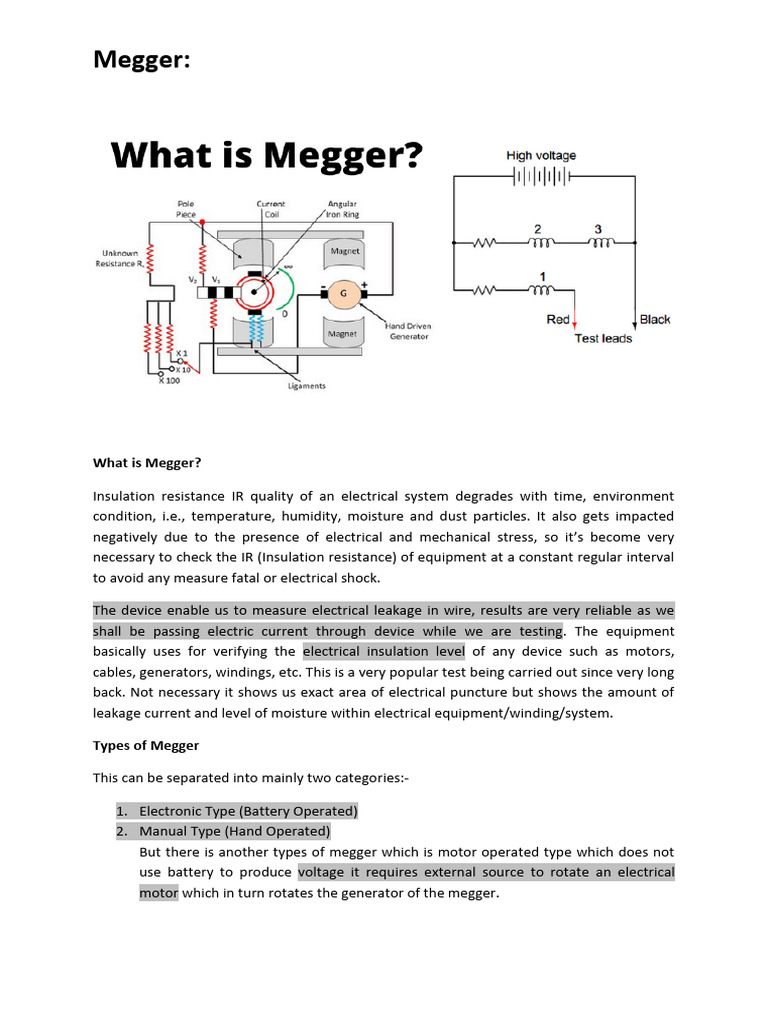 Megger | Download Free PDF | Voltage | Inductor