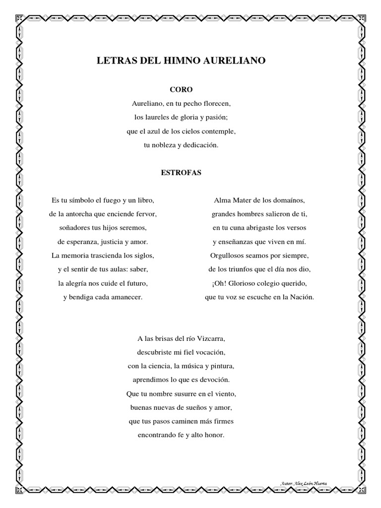 Himno Aureliano: Letras y Significado | PDF | Poesía