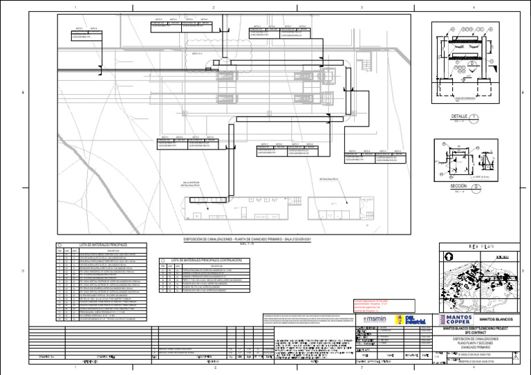 E-0020-2120-Ele-gad-702 - 0 - Disposición de Canalizaciones. Plano Planta y Secciones. Chancado ...