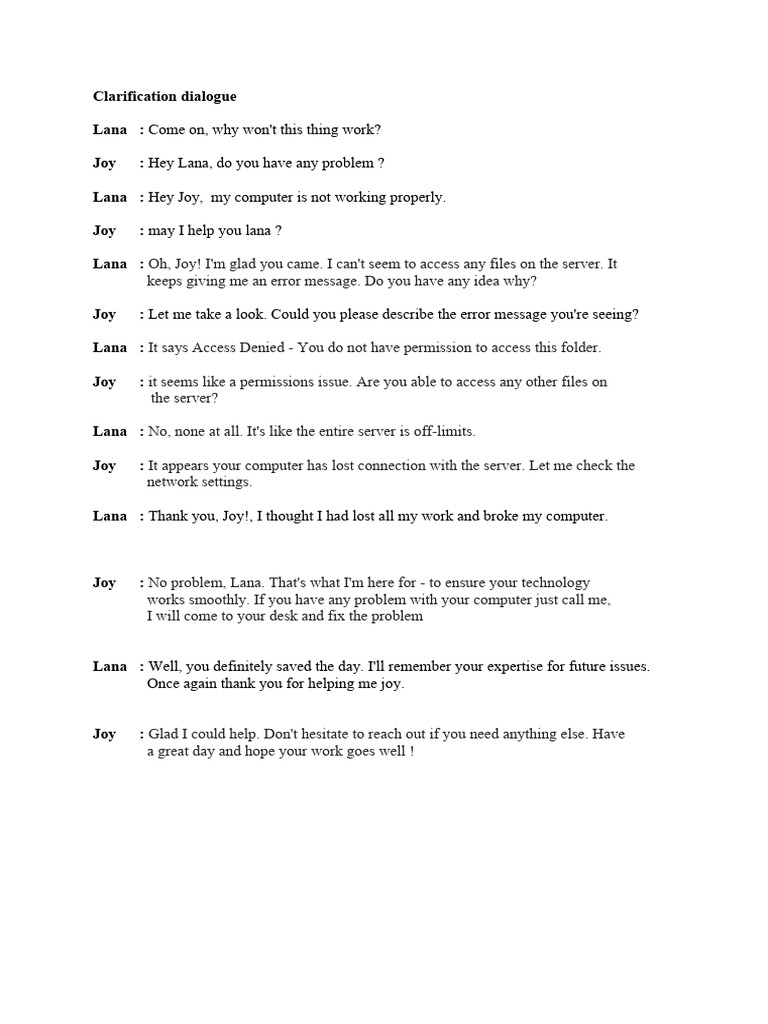 Clarification dialogue | PDF | Computer File | Information Technology