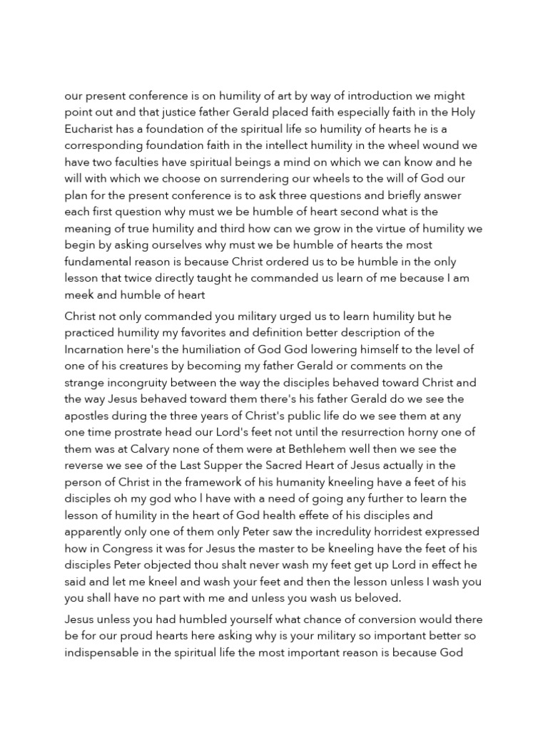 Humility Of Heart Pdf Humility Jesus